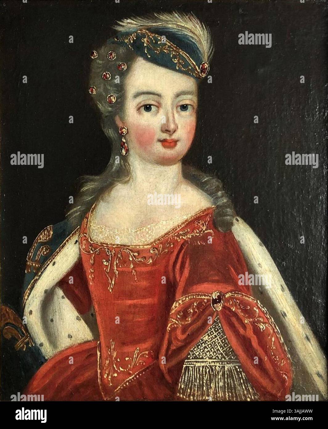 This portrait depicts Marie Adélaïde of Savoy, mother of Louis XV ...