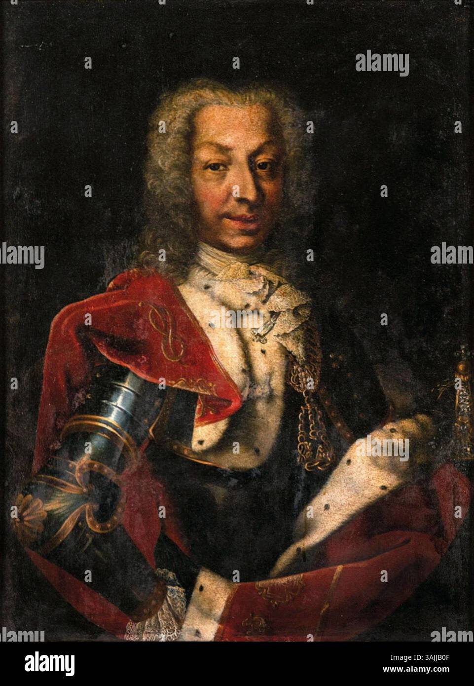 A portrait of Carlo Emanuele III of Sardinia (1701-1773), painted by a ...