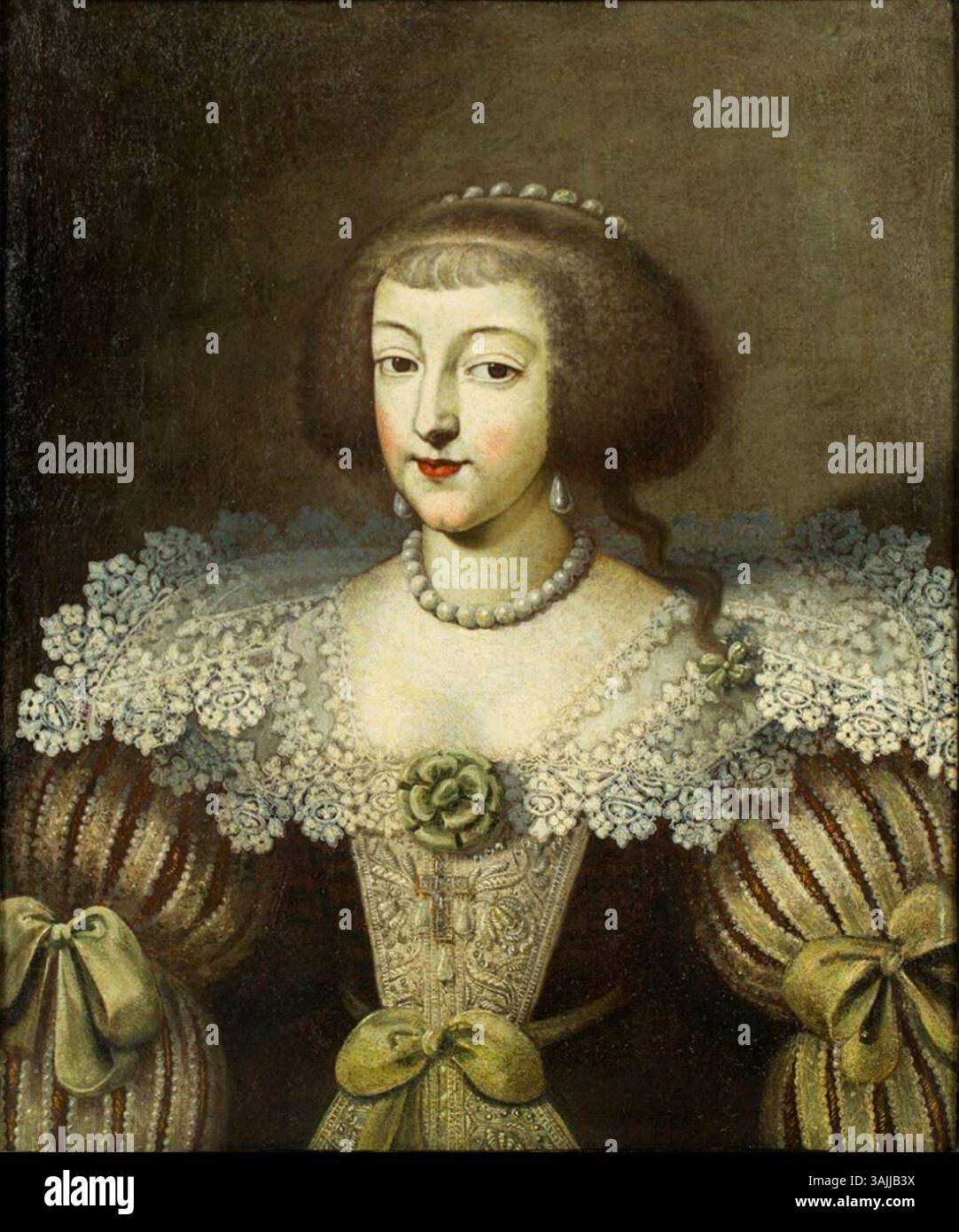 A 17th-century portrait of Christine of France, wife of Victor Amadeus I of Savoy, showcasing ...