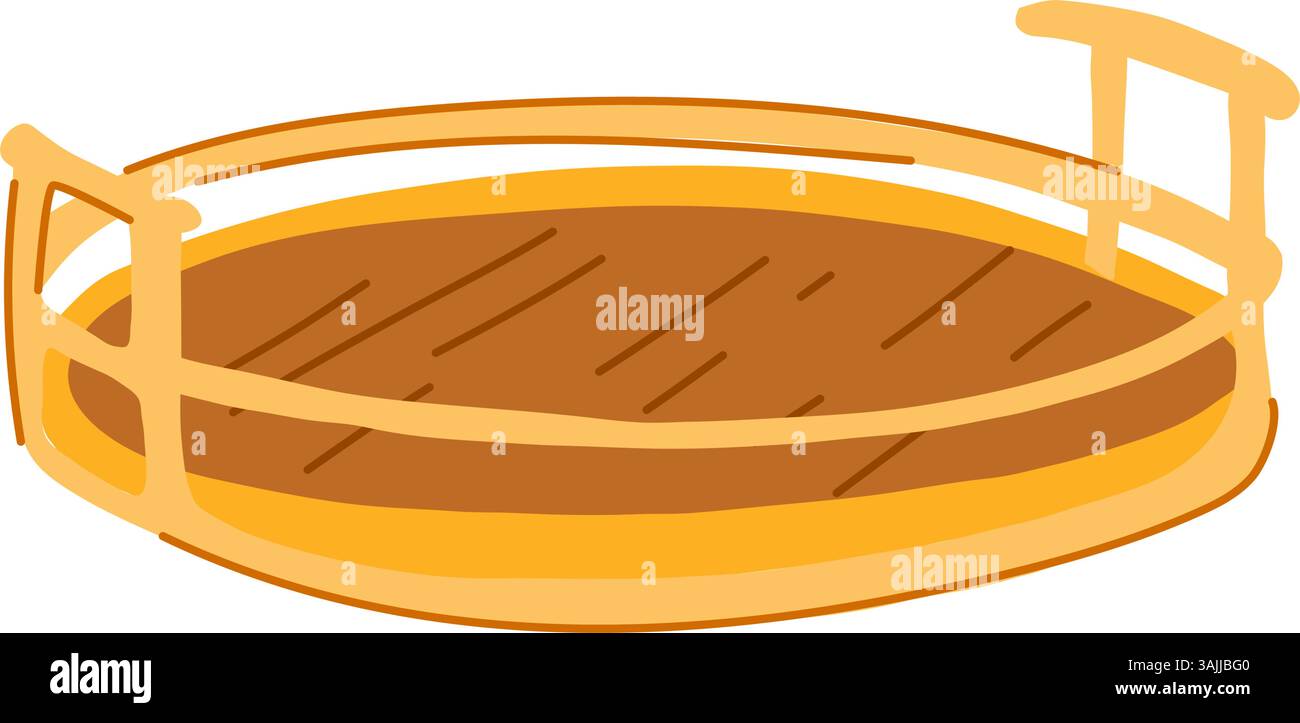serving decorative tray cartoon vector illustration Stock Vector Image ...