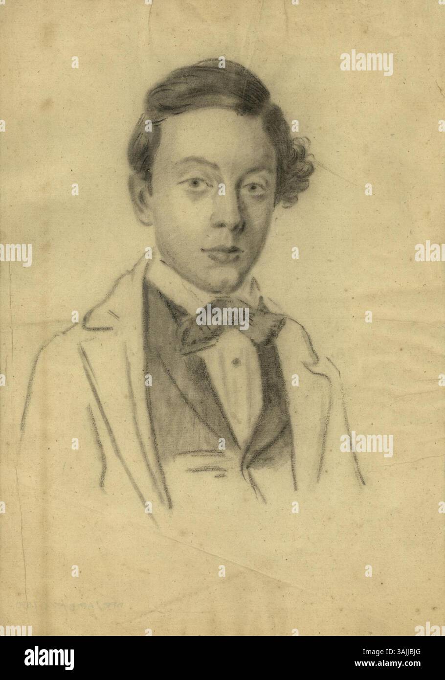 This 1880 portrait drawing by Maria da Graça Braga depicts her brother ...