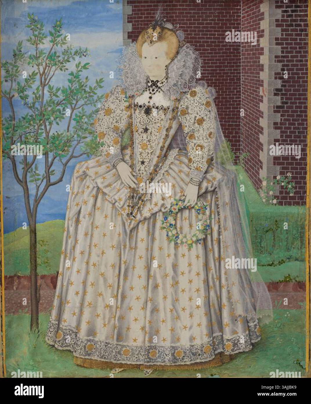 This cabinet miniature, painted by Nicholas Hilliard in 1592, portrays ...