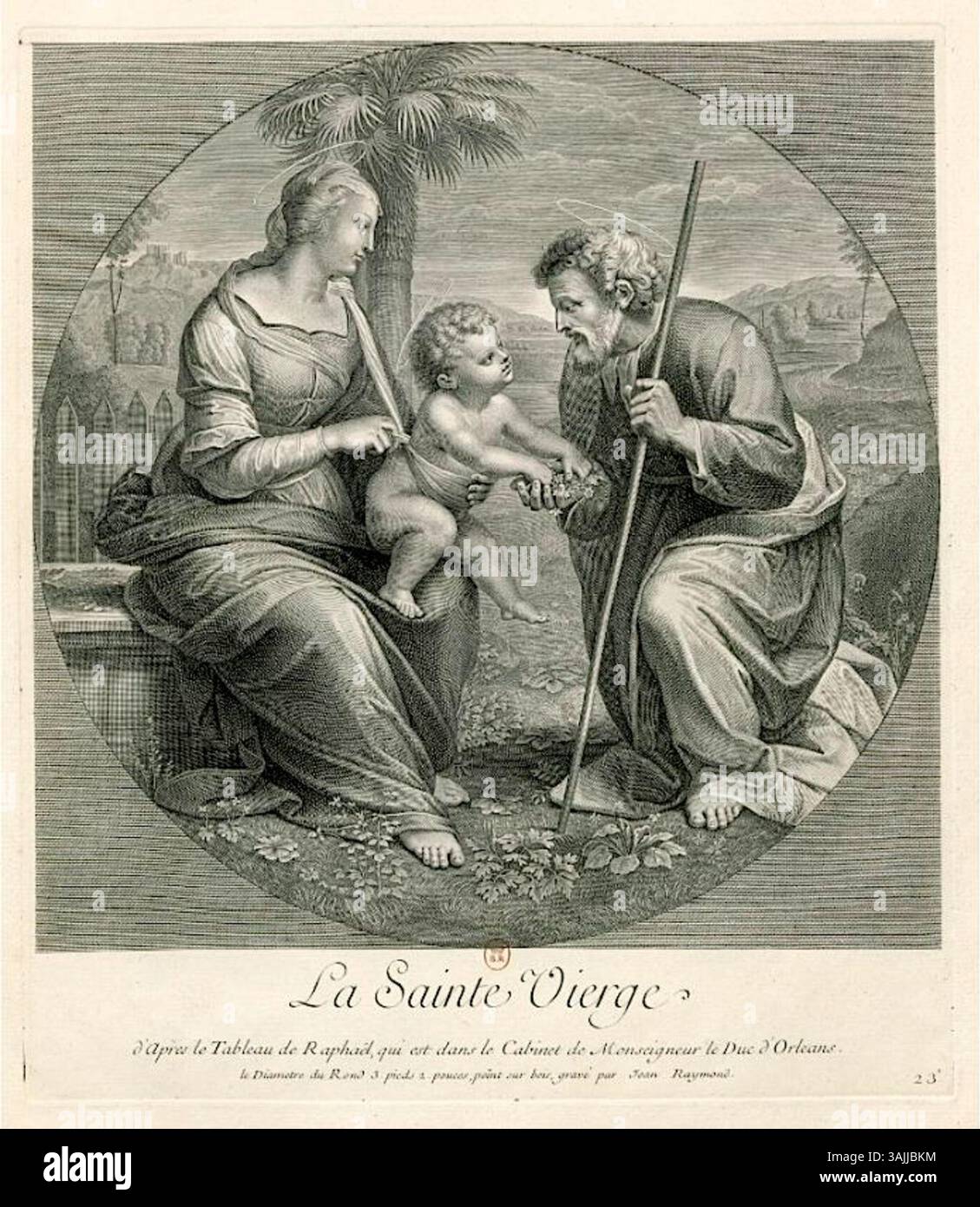 This etching by Jean Raymond, 'La Sainte Vierge d'Après le Tableau de ...