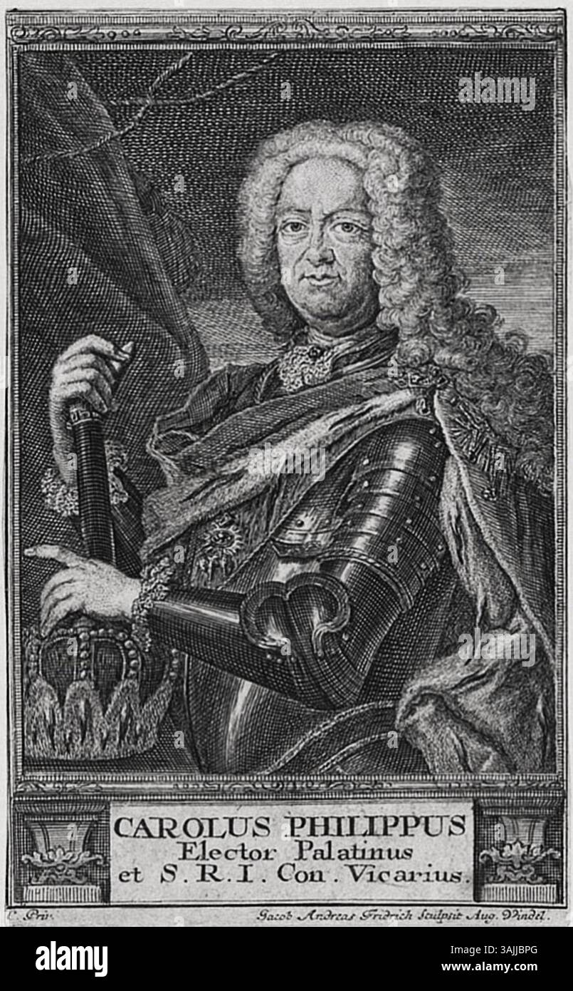 Engraving of Karl Philip, Elector of the Palatine of the Rhine, by ...