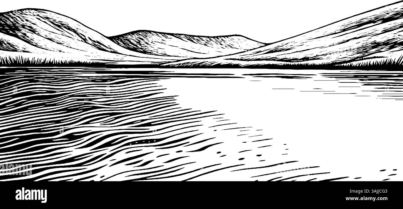 Gently rolling landscape Black and White Stock Photos & Images - Alamy