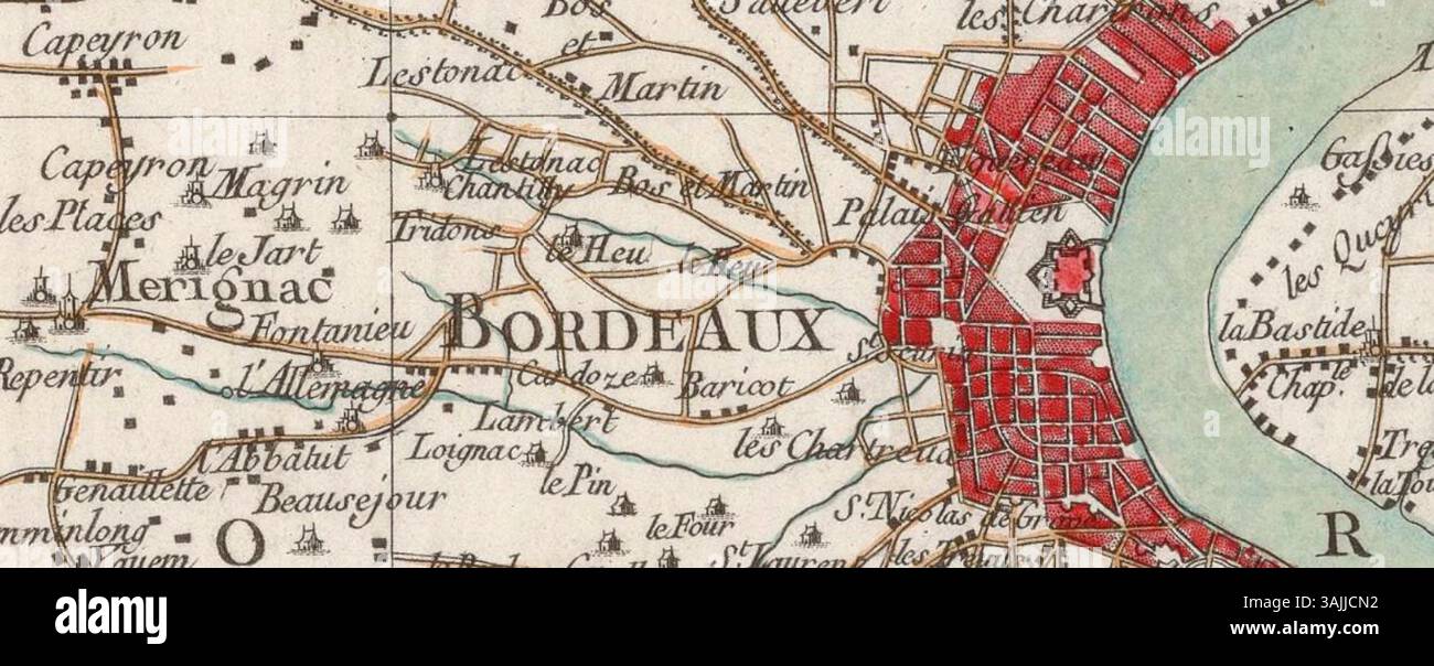 This 18th-century general map of France, created by Cassini, shows ...