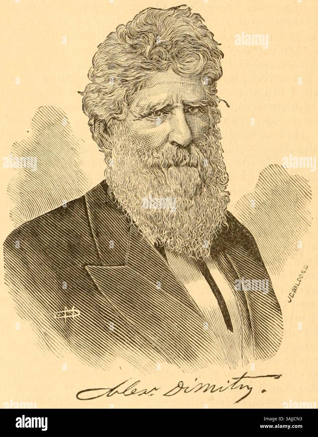 Portrait engraving of Alexander Dimitry James Curtis Waldo, created ...