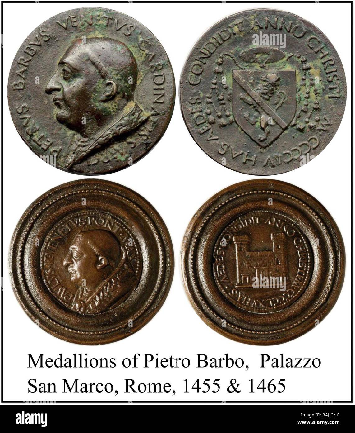 Medallions commemorating Pietro Barbo, later Pope Paul II, from 1455 ...