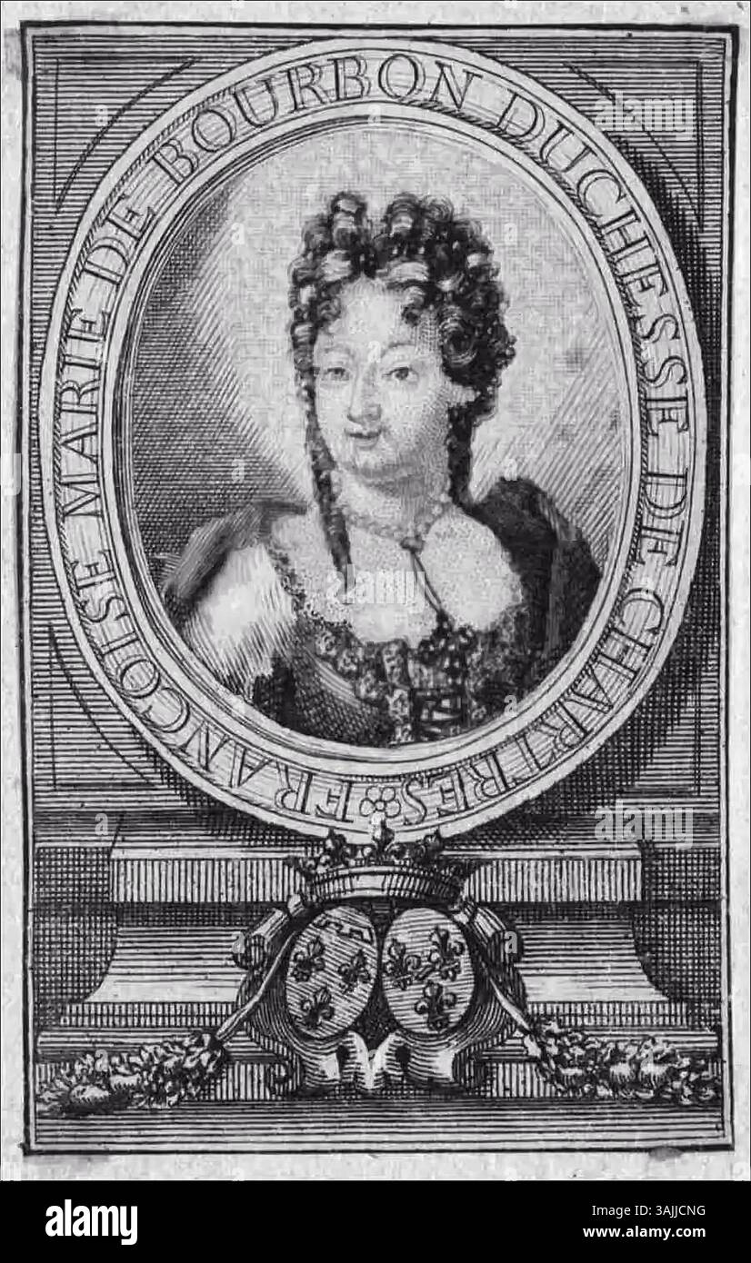 Engraving of Françoise Marie de Bourbon, daughter of Louis XIV of ...