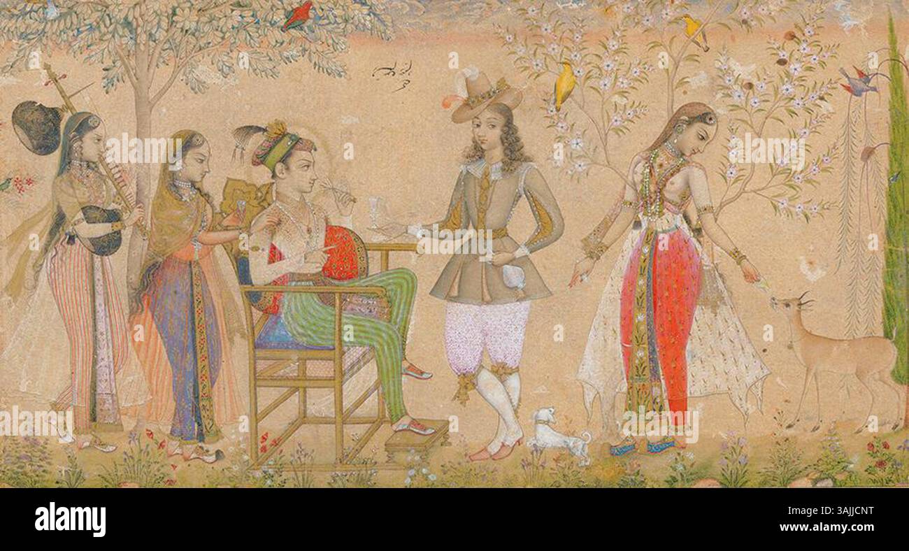 This late 17th-century painting by Rahim Deccani depicts a prince ...