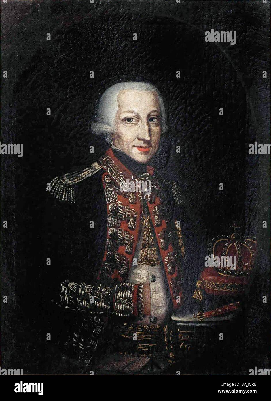 This 18th-century oil painting depicts Carlo Emanuele IV of Sardinia in ...