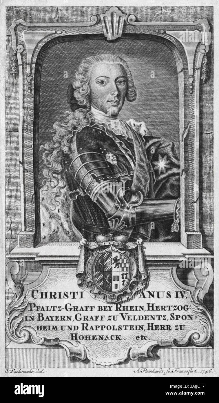 The 18th-century portrait by Reinhard after Wachsmuth depicts Christian ...