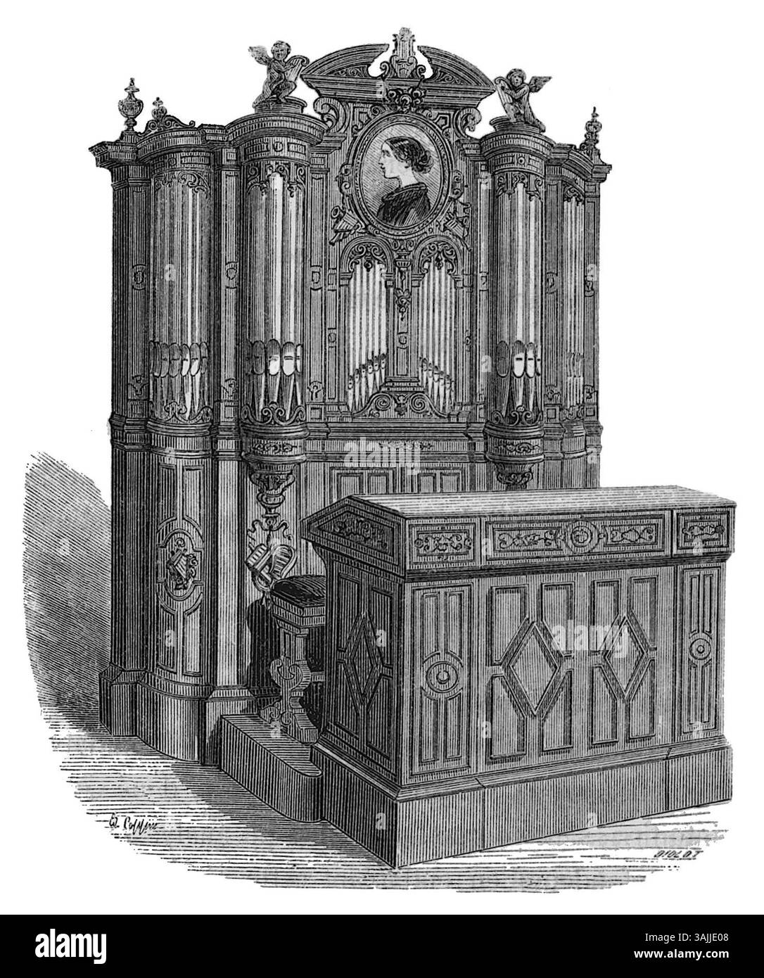 This 1855 engraving by Édouard Diolot depicts the organ designed by ...