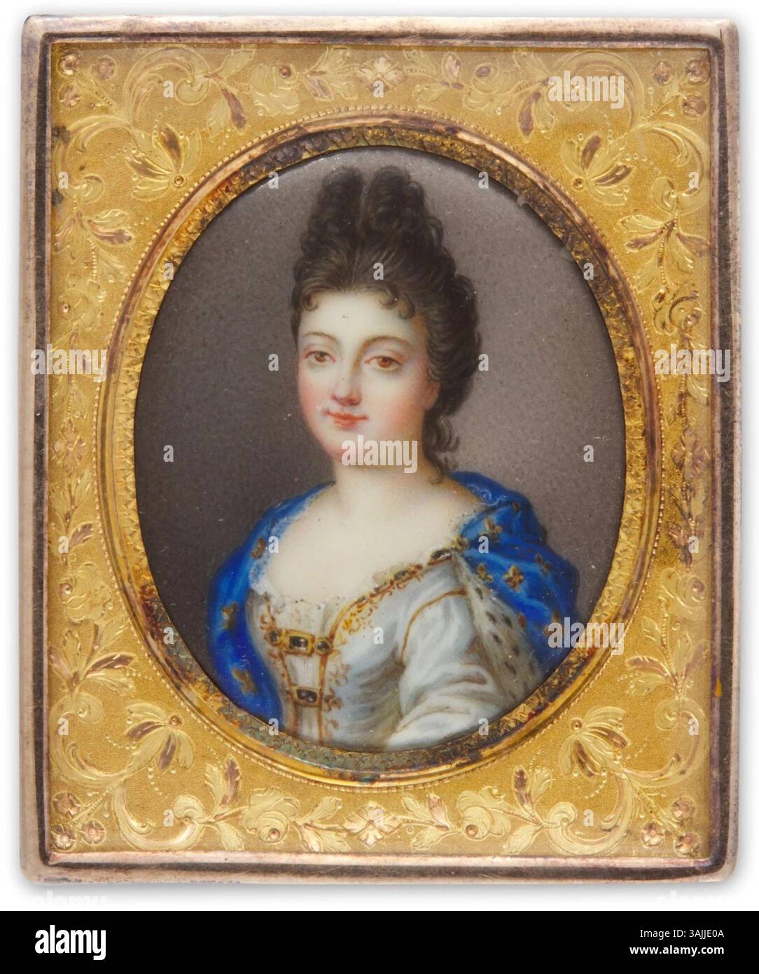A 17th-century French miniature portrait of a princess from the royal ...