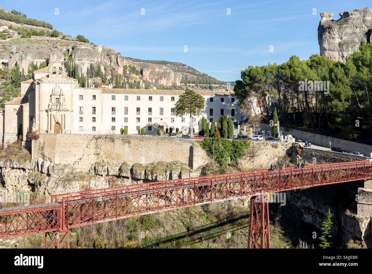 Iron Bridge at the Hanging Houses of Cuenca, Spain Stock Photo - Alamy
