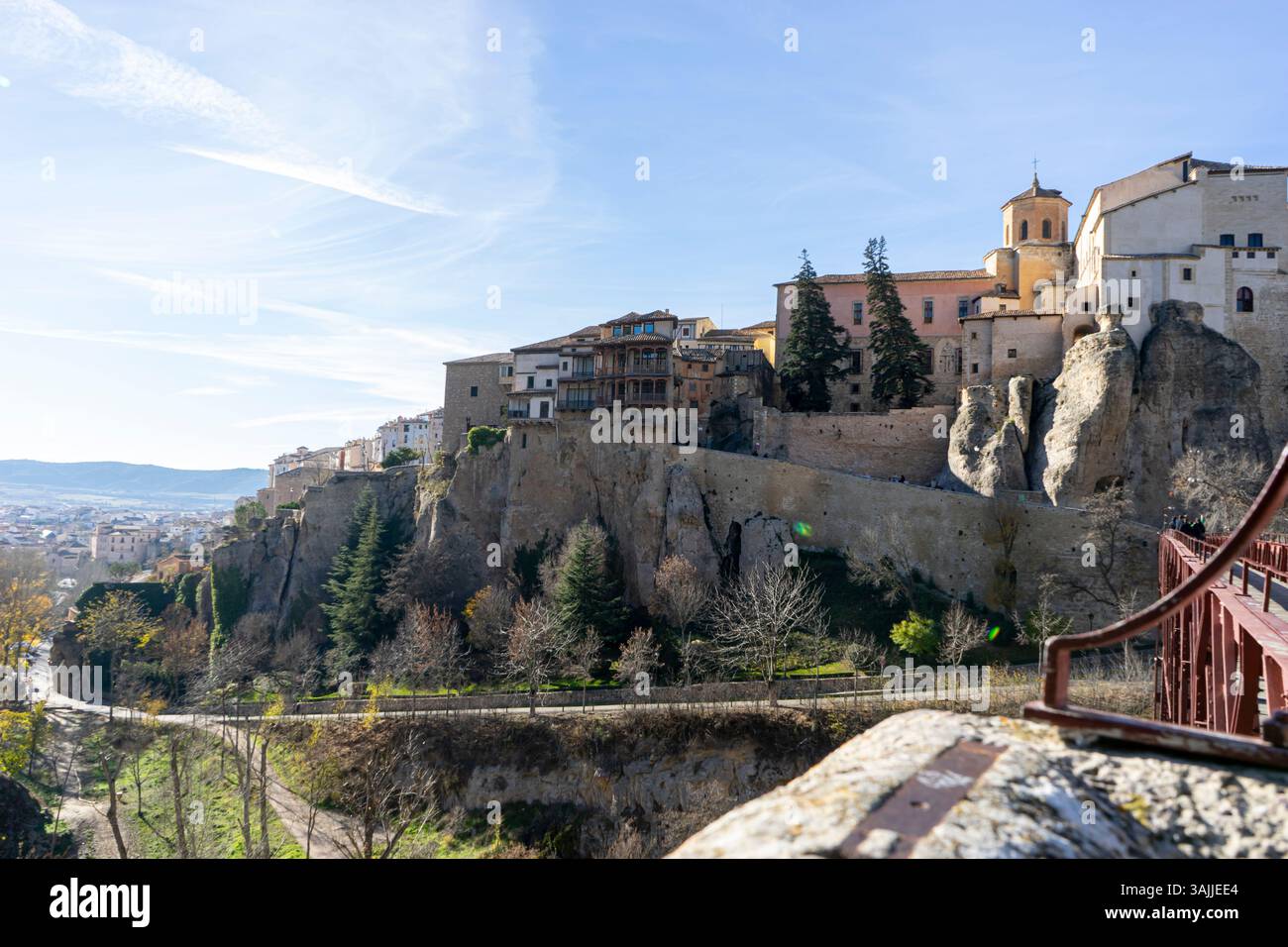 Iron Bridge and the Hanging Houses of Cuenca, Spain Stock Photo - Alamy