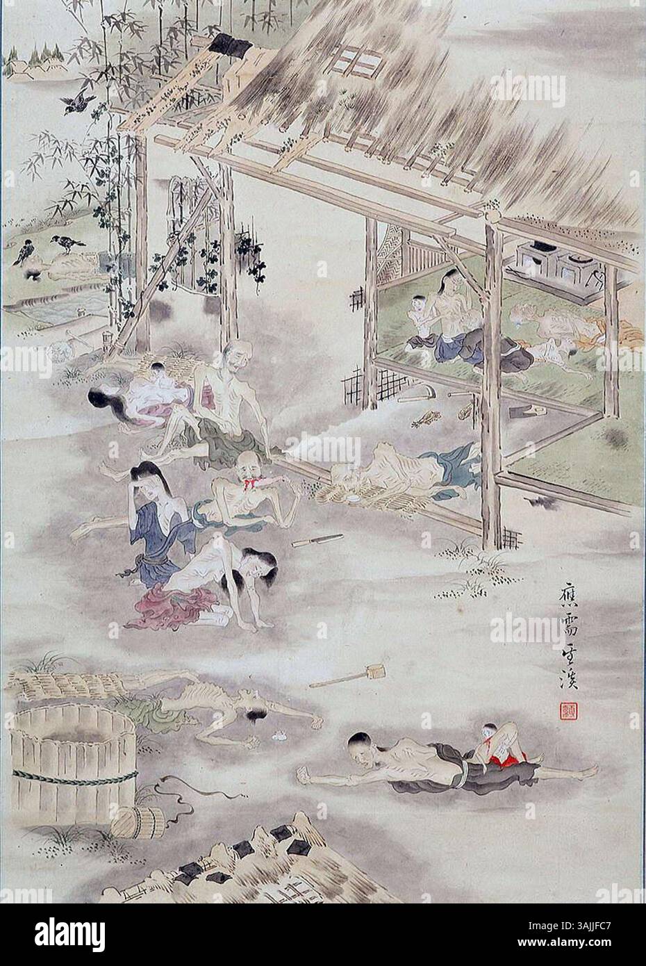 The Great Tenmei Famine Map (circa 1786) illustrates the devastating ...