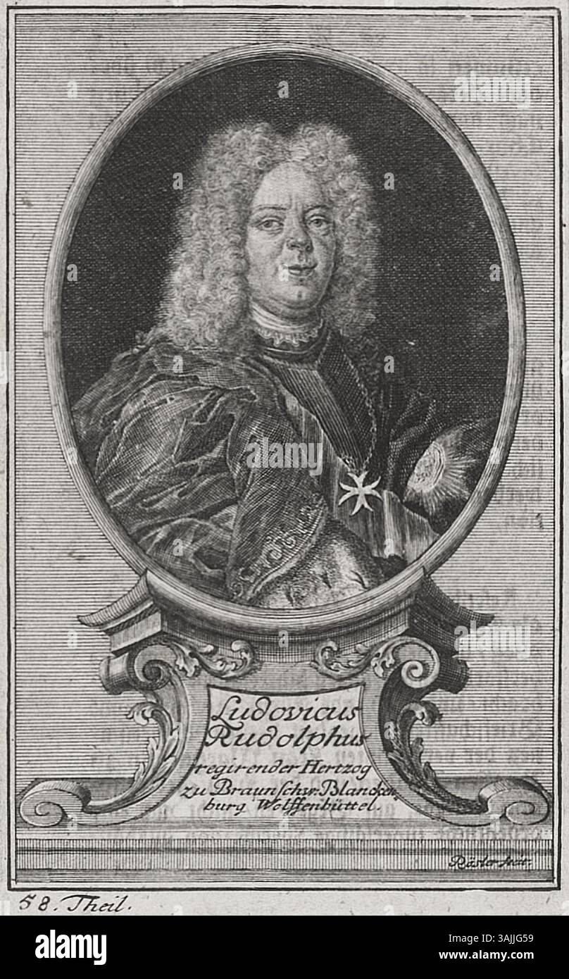 Engraving of Ludwig Rudolph, Duke of Brunswick-Lüneburg, from around ...