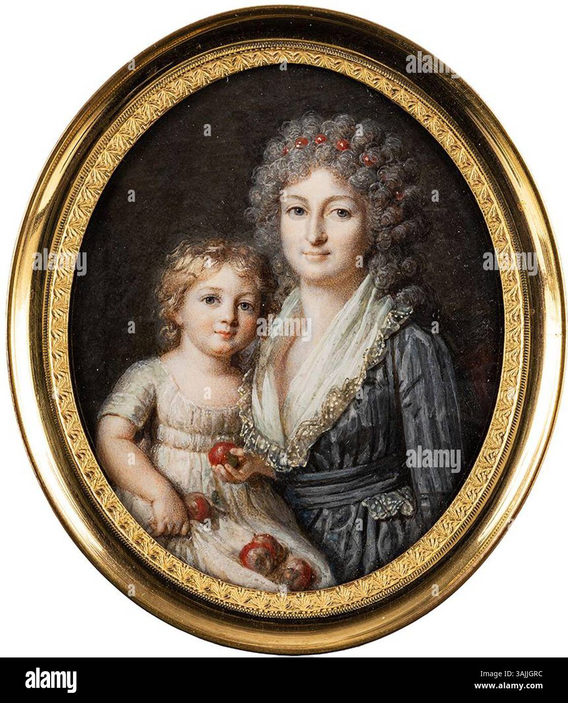This 18th-century French miniature depicts Madame Lecocq and her ...