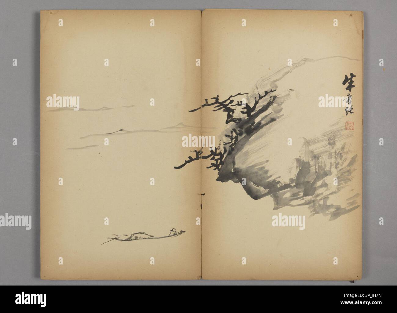 A display of Chinese paintings from the Palace Museum, illustrating the ...