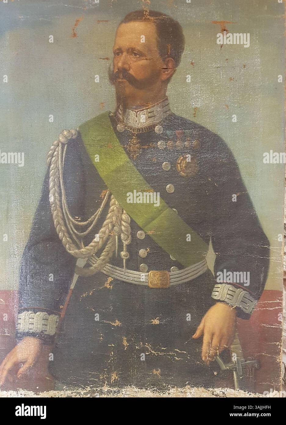 This 19th-century portrait depicts Vittorio Emanuele II, the King of ...