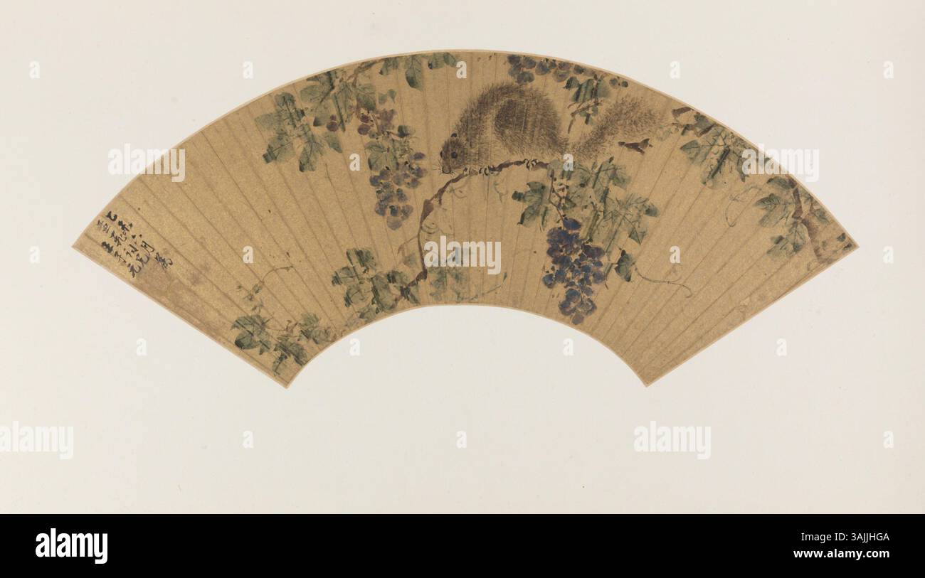 This Chinese fan painting in The Palace Museum collection features ...