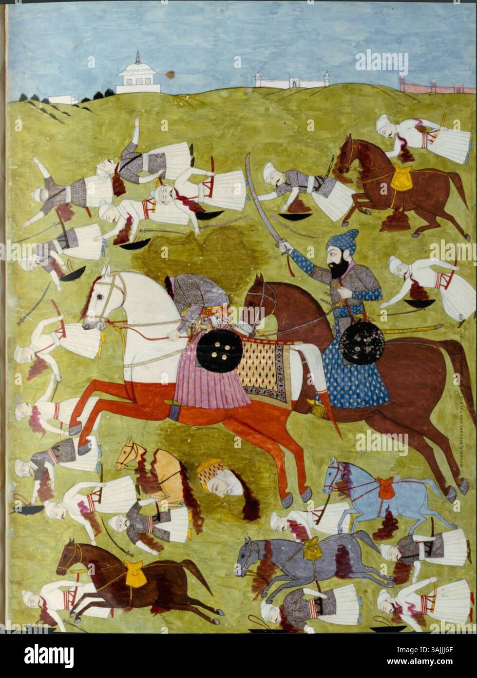 This 18th-century Mughal folio illustrates the Battle of Sirhind (1710 ...
