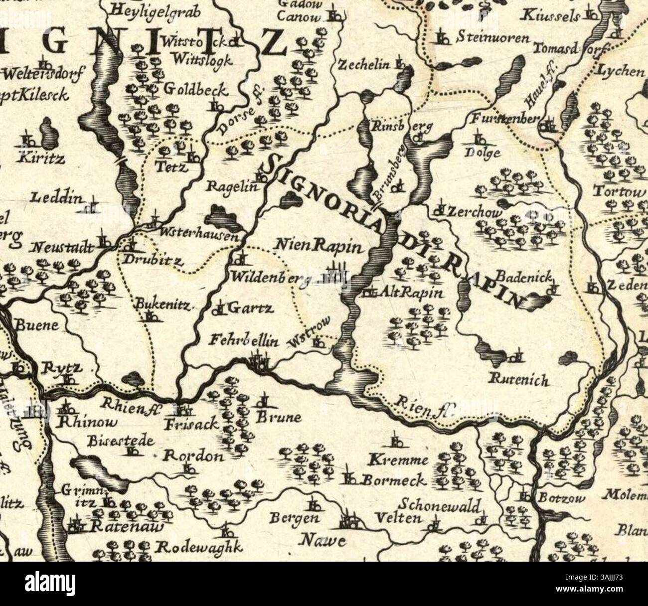 Giacomo Cantelli da Vignola’s 1687 map shows the region of Brandebvrg ...