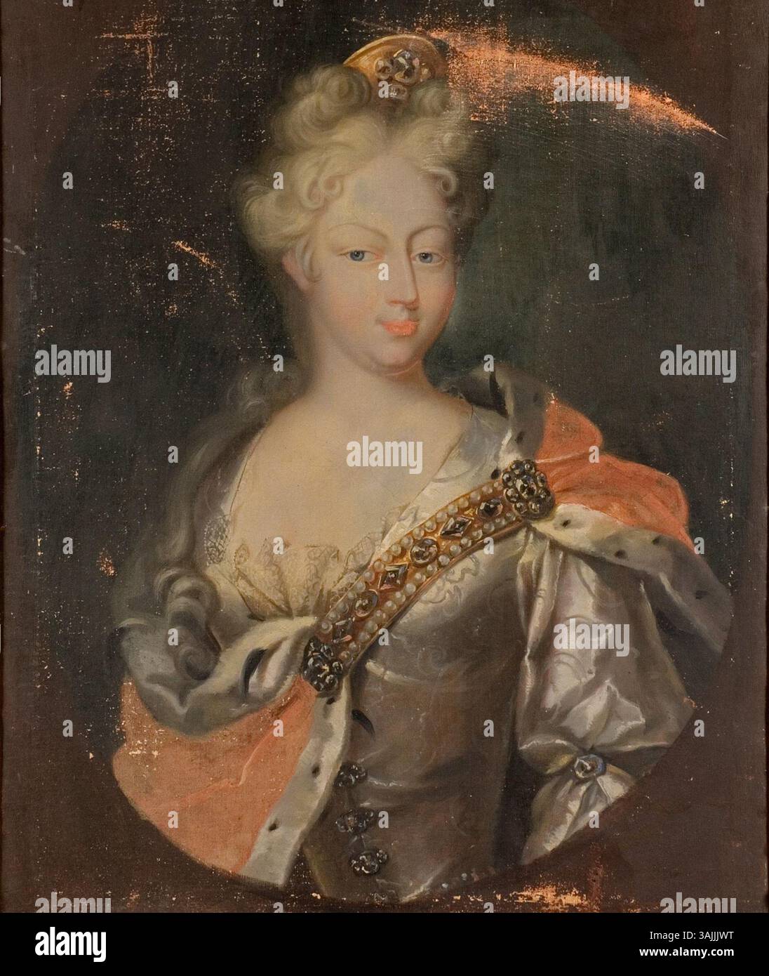 This 18th-century oil portrait depicts a German princess, likely ...