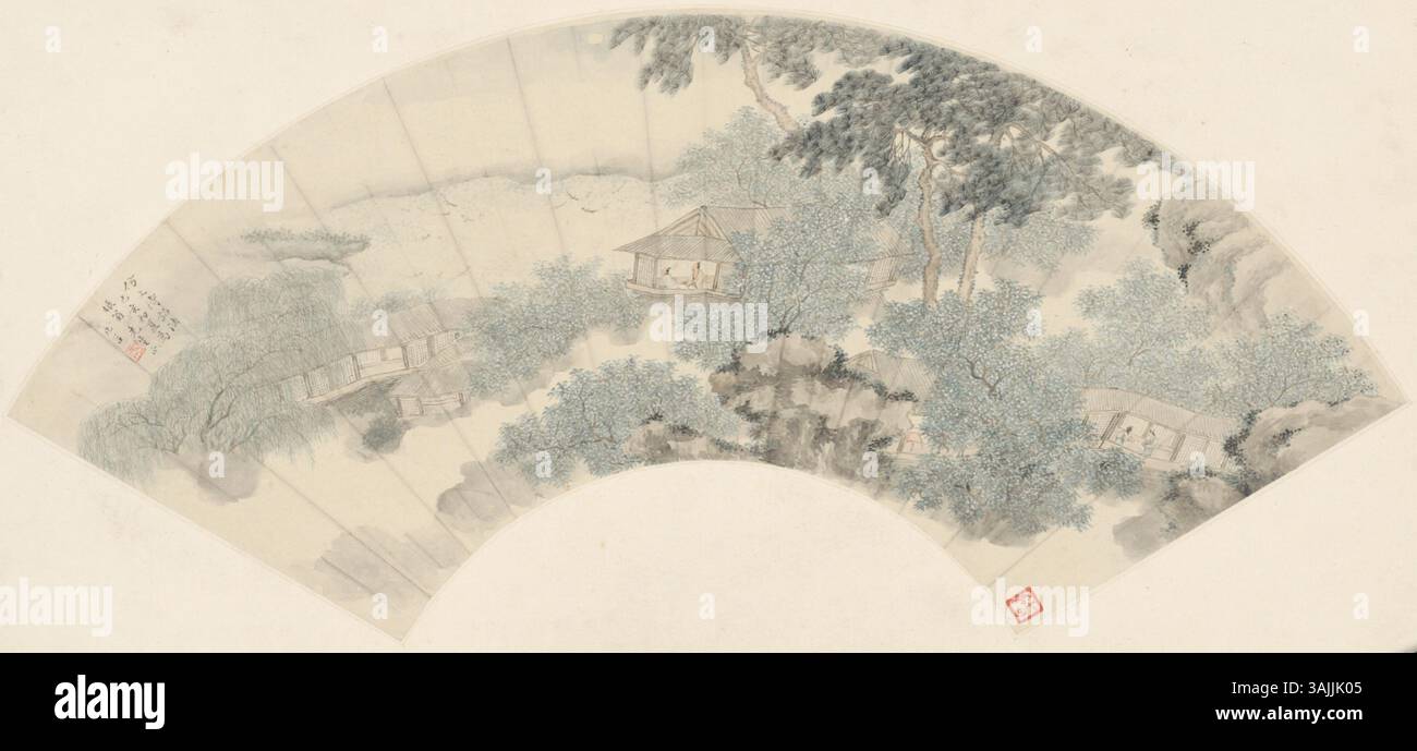 This fan painting from The Palace Museum showcases a traditional ...