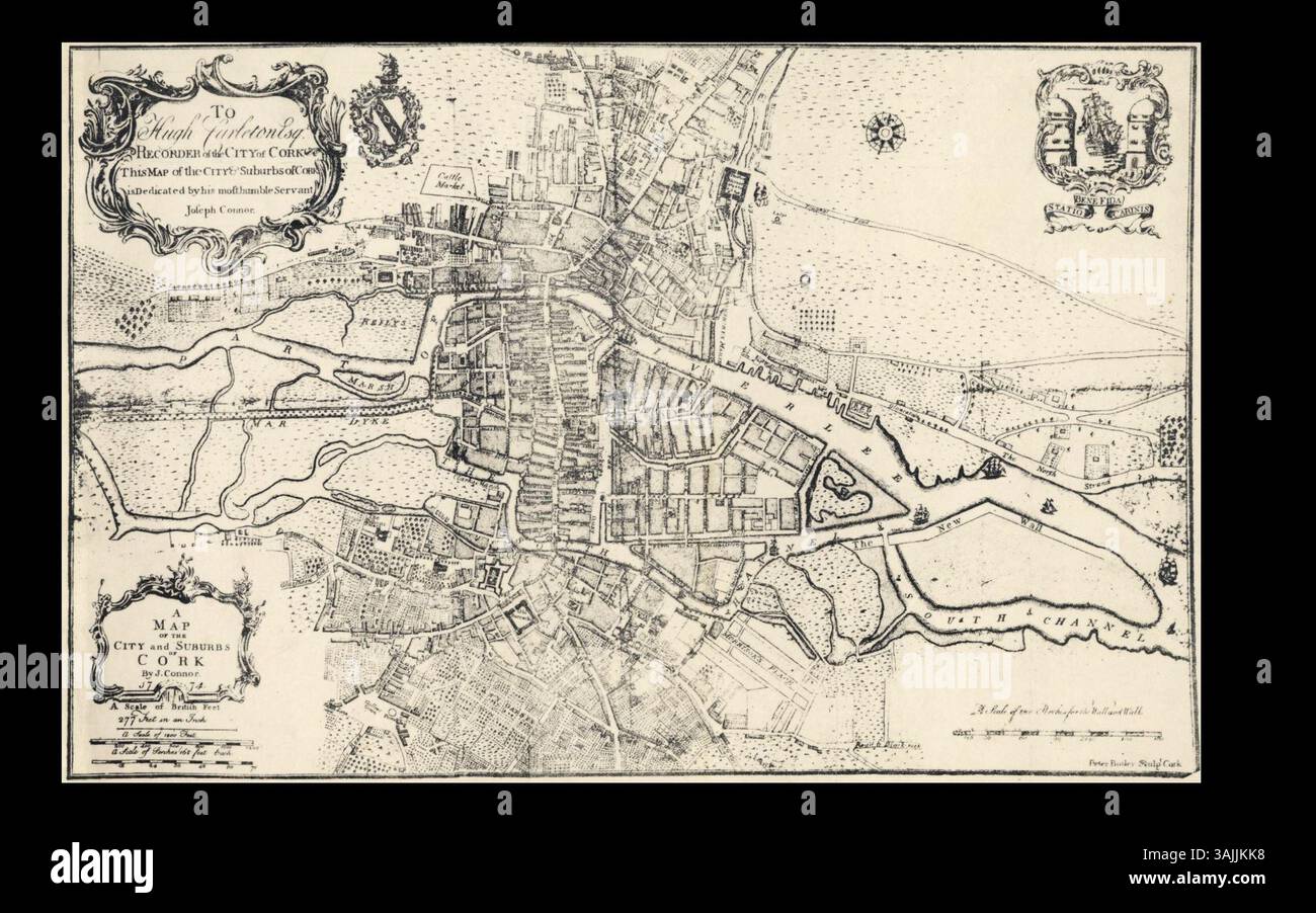 This map, created by Joseph Connor in 1774, depicts the city and ...