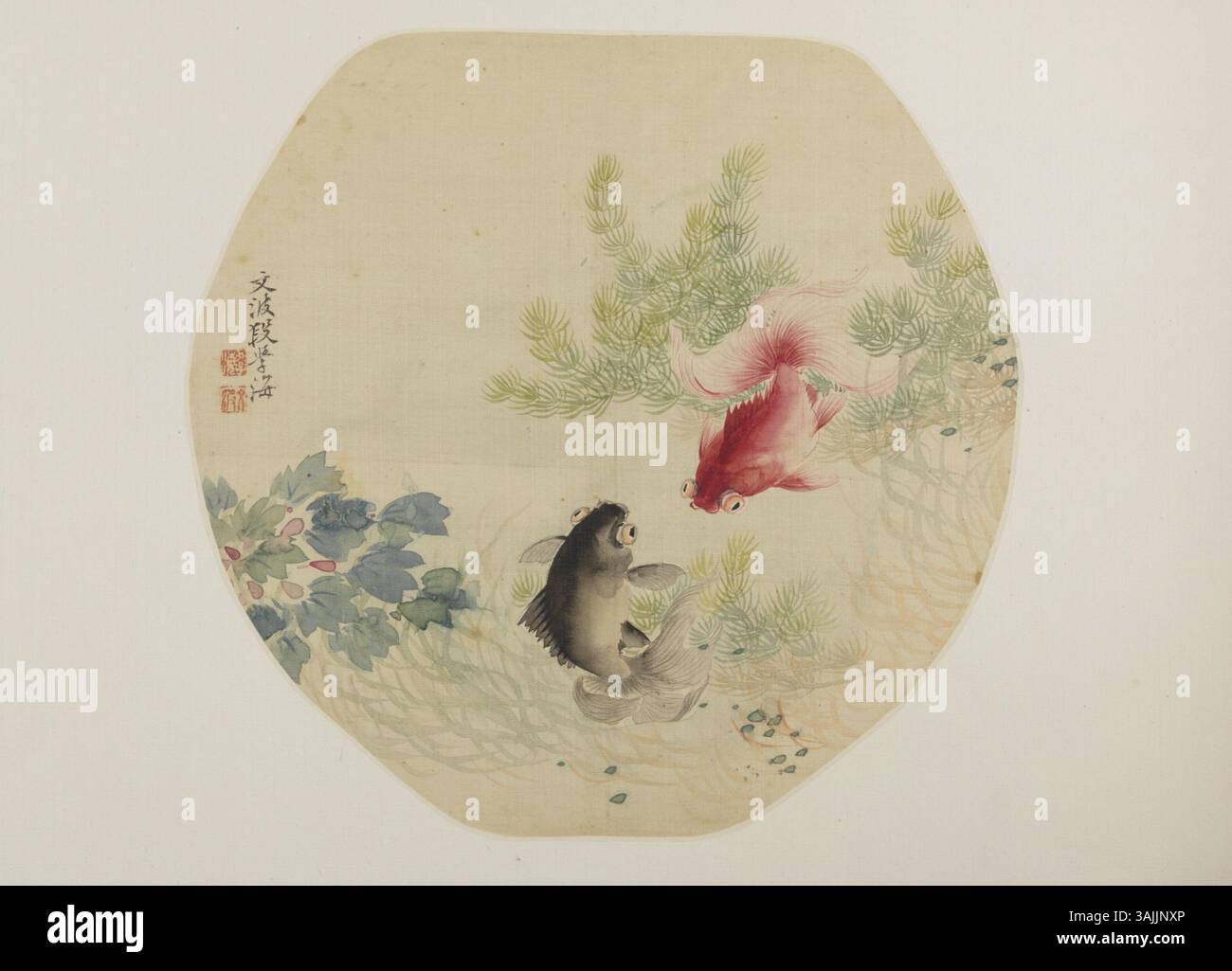 A fan painting from the Palace Museum illustrating the traditional ...
