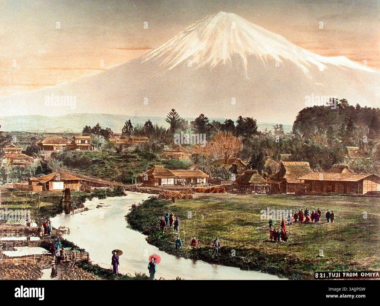 Photograph of Mount Fuji from Omiya, taken by Kusakabe Kimbei around ...
