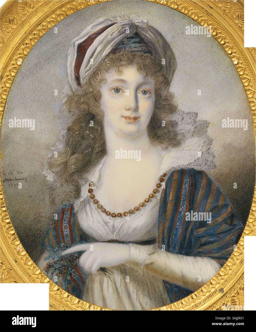 This miniature painting by Charles-Joseph de la Celle depicts Countess ...