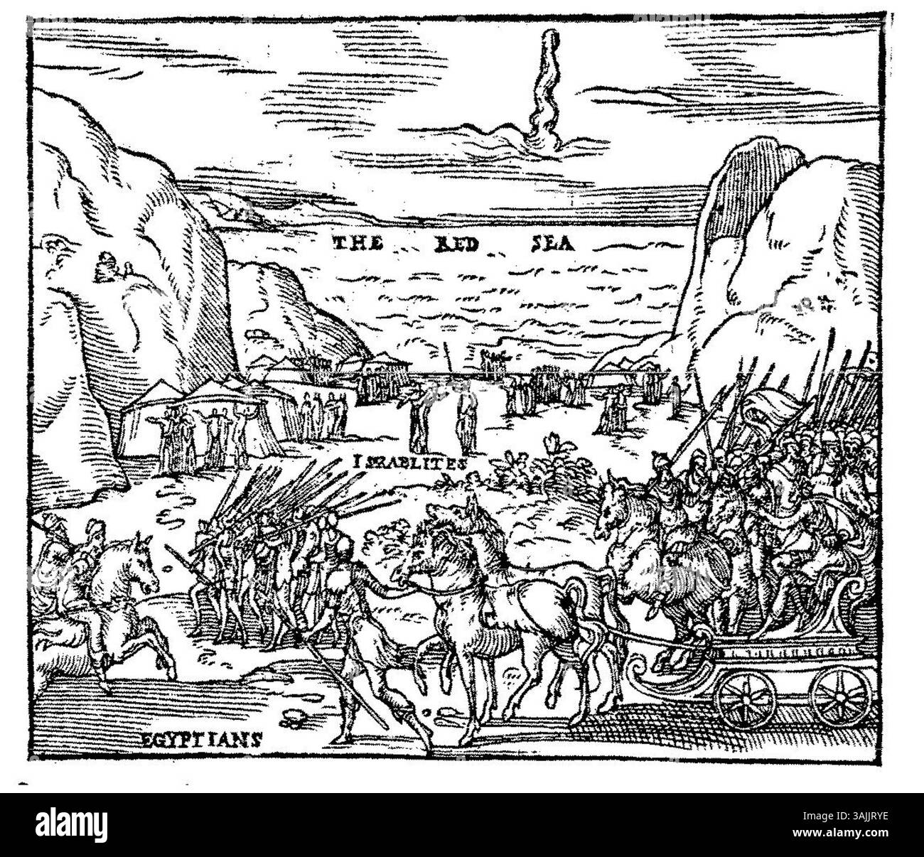 The frontispiece of the 1560 Geneva Bible features an engraving that ...