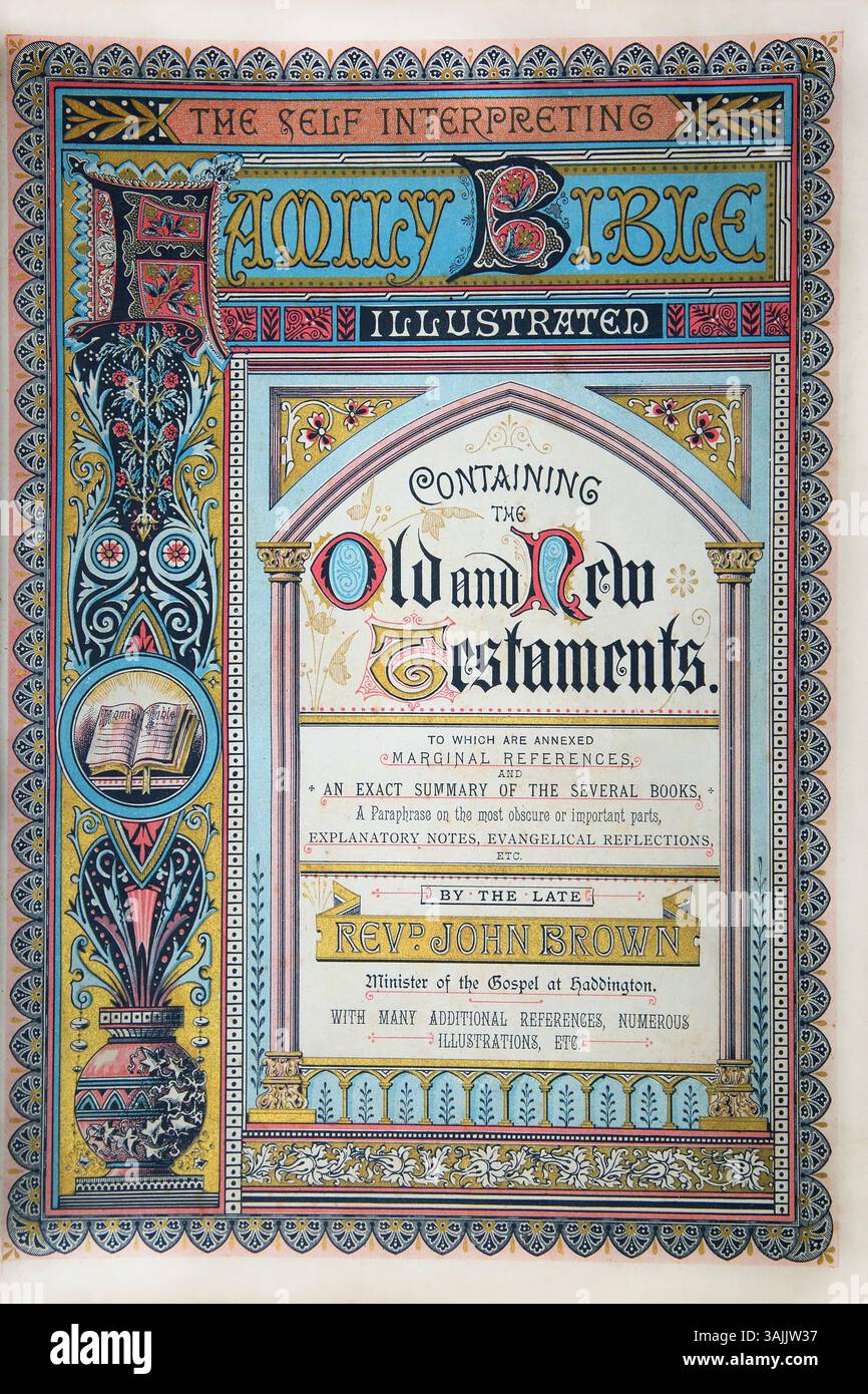 Title Page from Antique 19th Century Brown's Self Interpreting Family ...