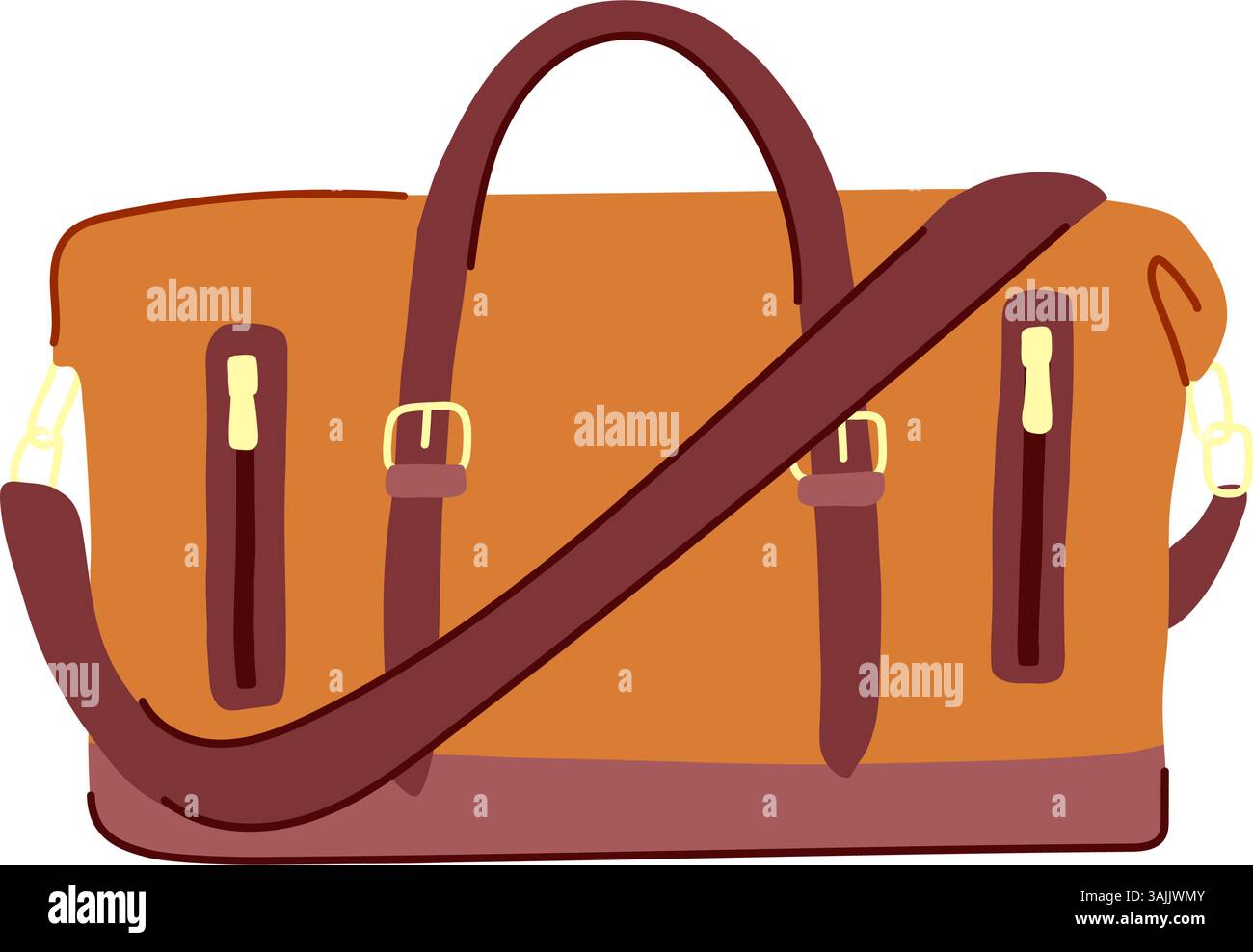 leather duffel bag cartoon vector illustration Stock Vector Image & Art ...