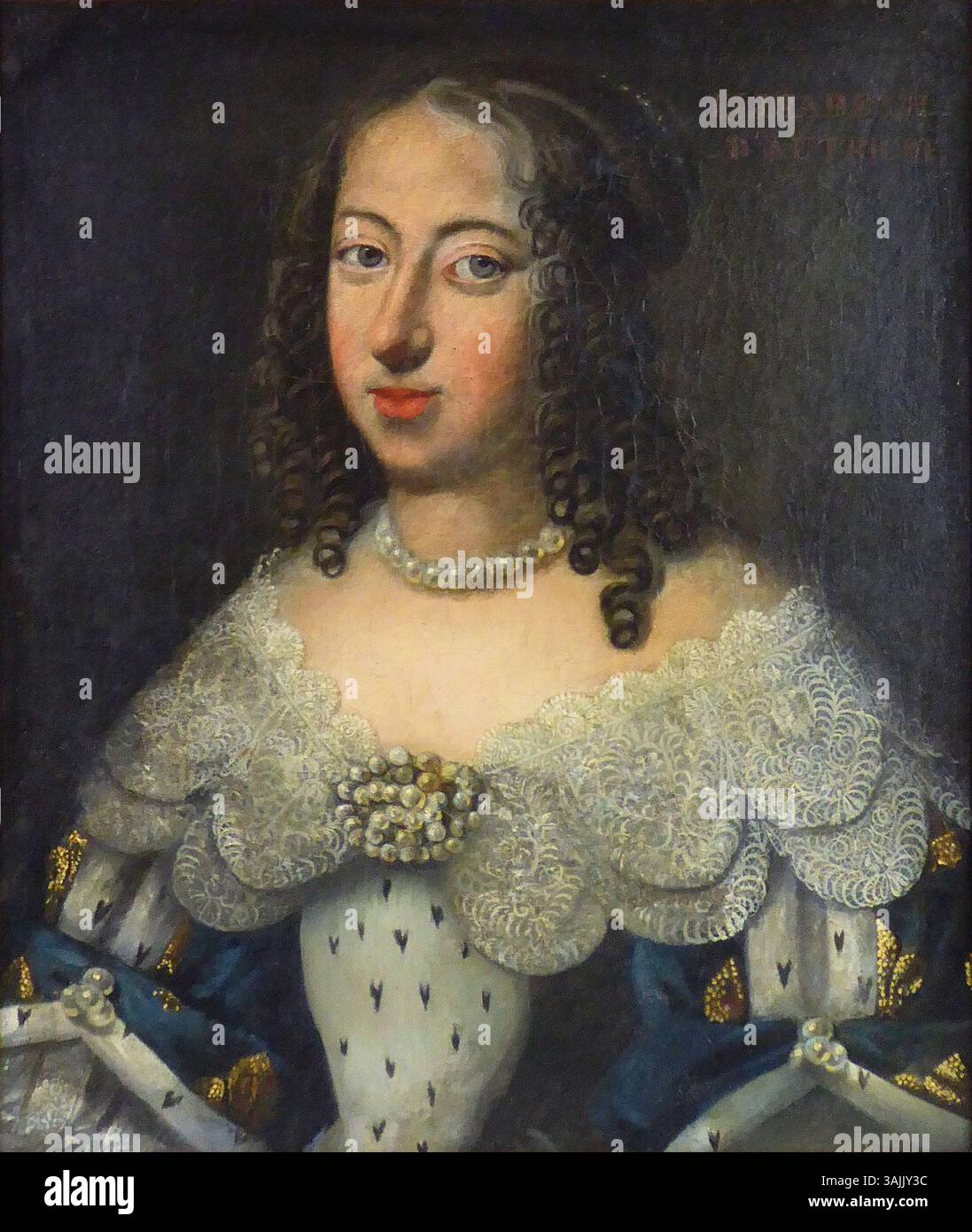 This presumed portrait from between 1625-1650 depicts Anne of Austria ...