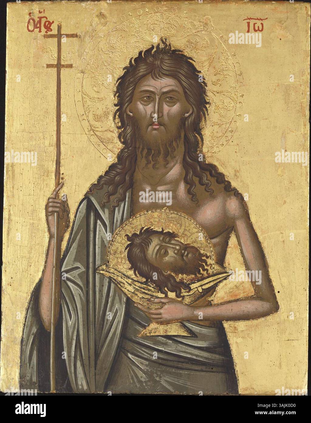 This 17th-century icon by Emmanuel Tzanes portrays John the Baptist, a ...