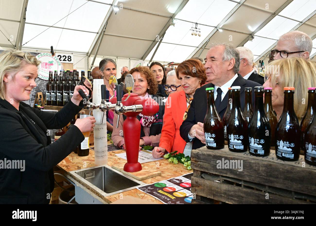 Coulommiers, France. 11th Apr, 2025. France's Prime Minister and France ...