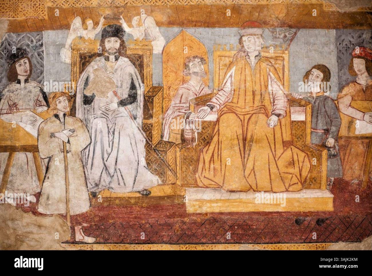 A detailed section of the 'Allegory of the Good and Bad Judge' fresco ...