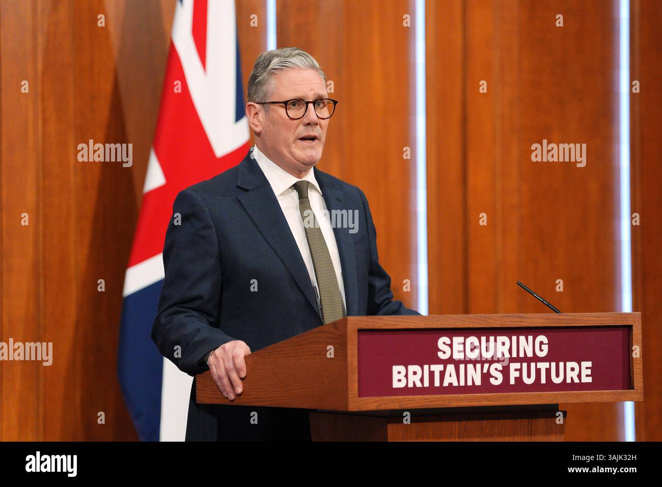 Prime Minister Sir Keir Starmer speaking during a press conference in ...