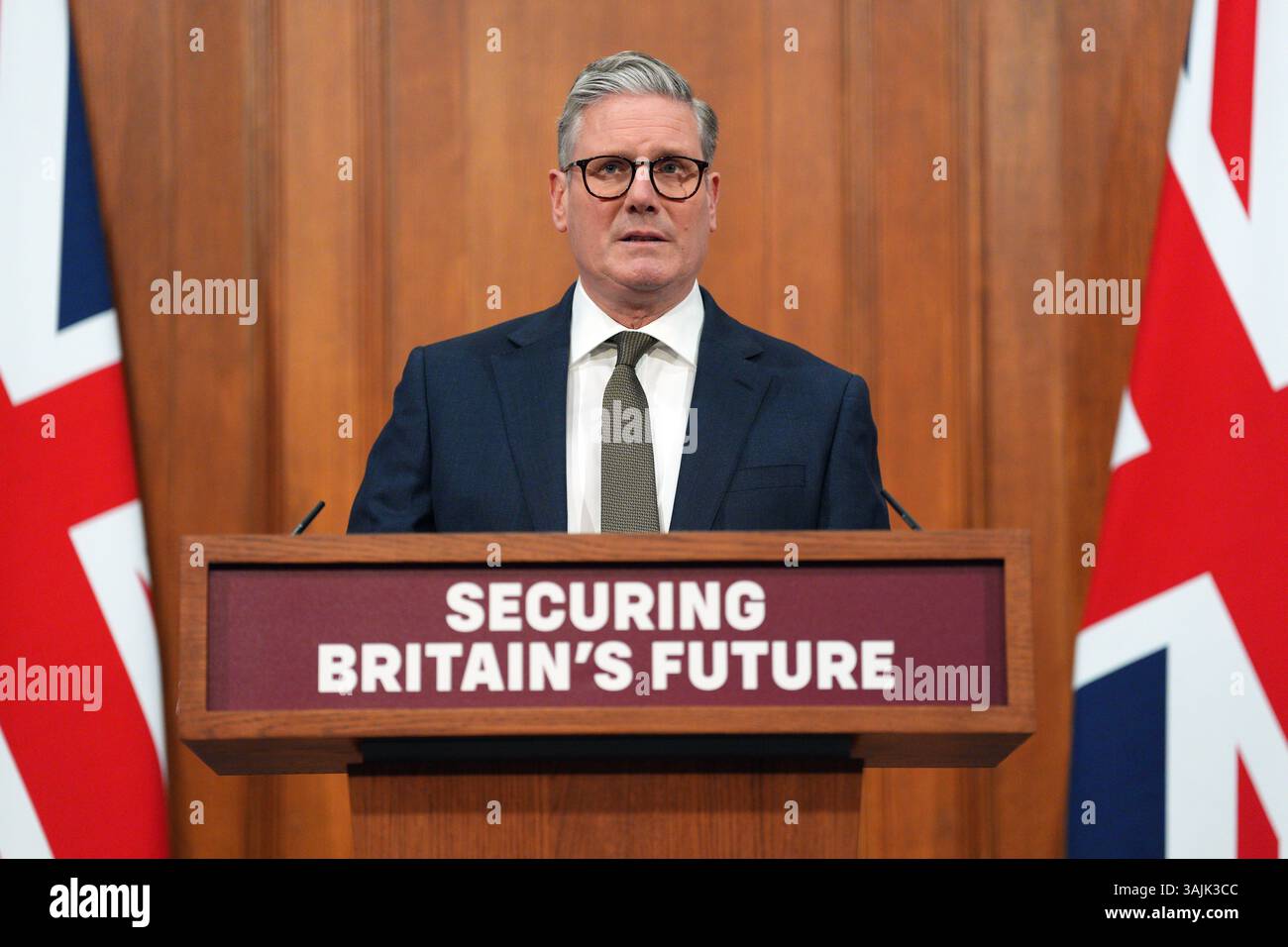 Prime Minister Sir Keir Starmer speaking during a press conference in ...