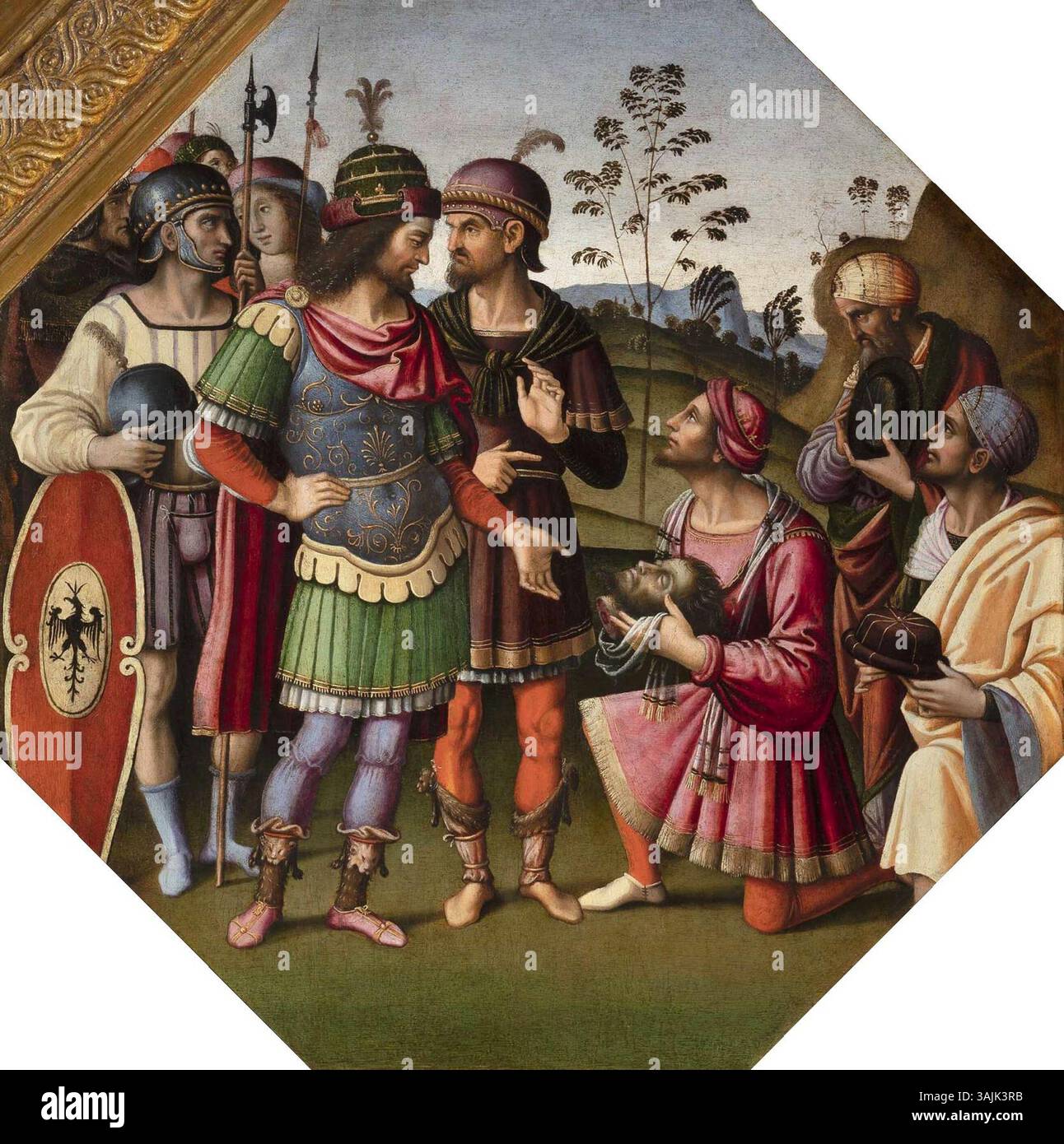 Giovanni Battista Bertucci's painting 'Julius Caesar Receiving the Head ...