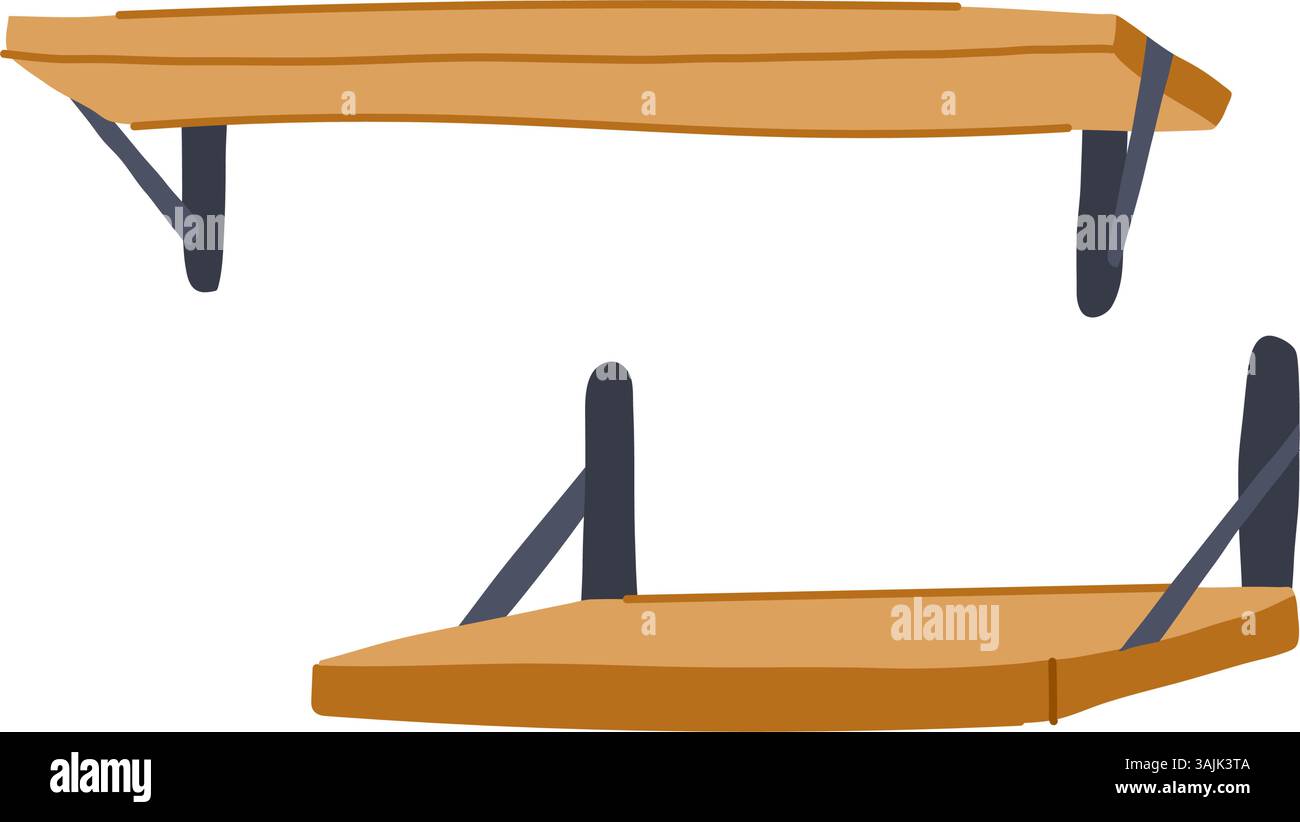 modern floating shelves cartoon vector illustration Stock Vector Image ...