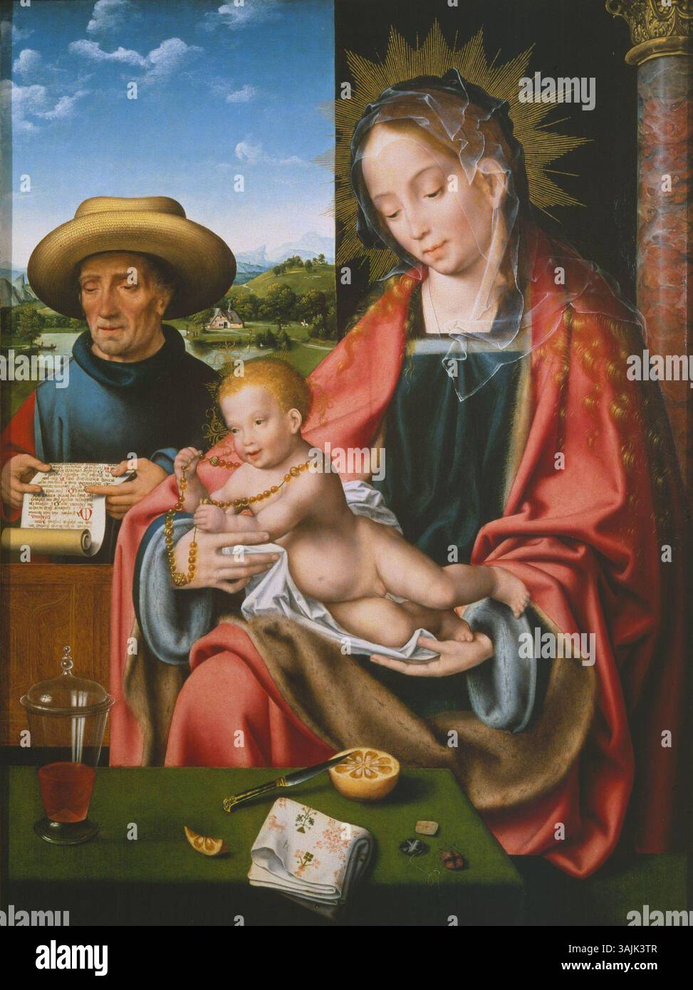 Joos van Cleve’s circa 1520 painting ‘The Holy Family’ depicts the Virgin Mary, Joseph, and the ...