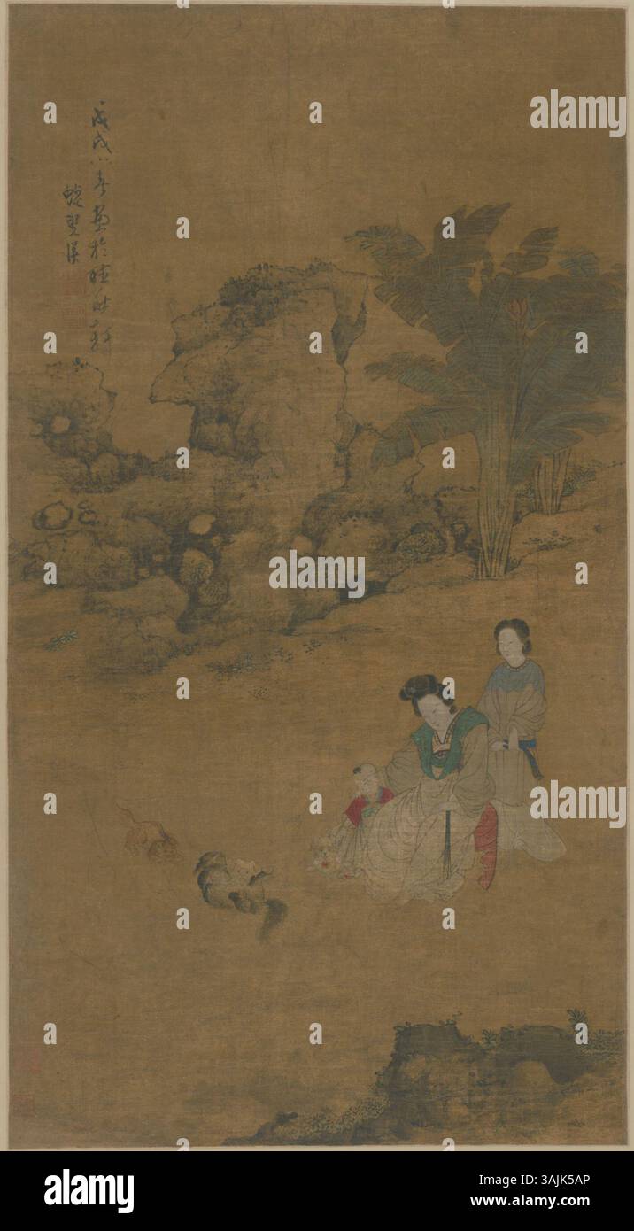 'White Clouds and Red Trees' by Lan Ying (1585–1664), a vibrant ...