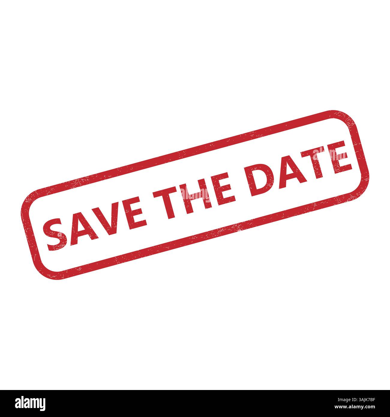 Red Rubber Stamp with SAVE THE DATE Text on White Background Stock ...