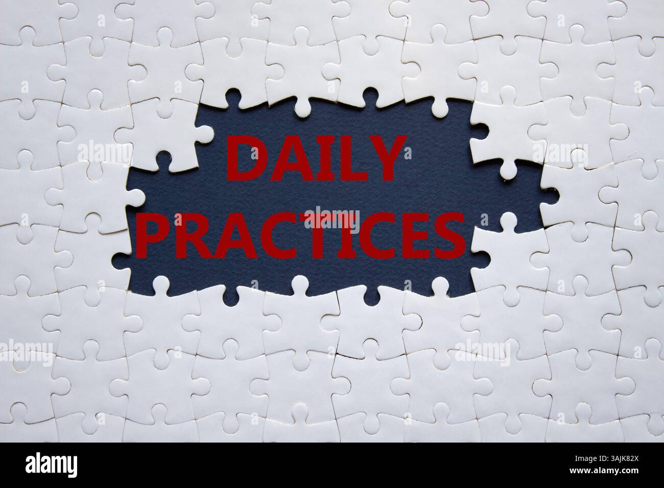 Daily Practices symbol. White puzzle with words Daily Practices ...