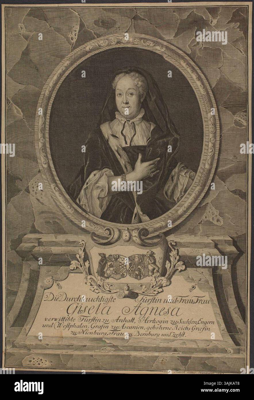 This 1737 portrait by Christian Fritzsch depicts Gisela Agnesa von Rath ...